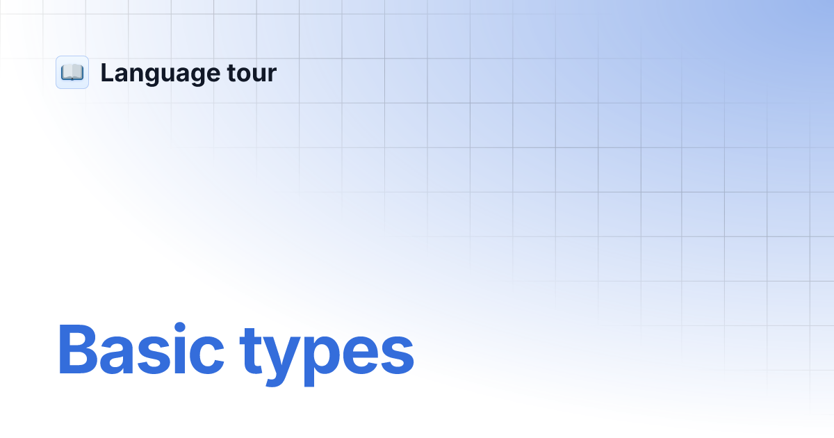 Basic types | Language tour
